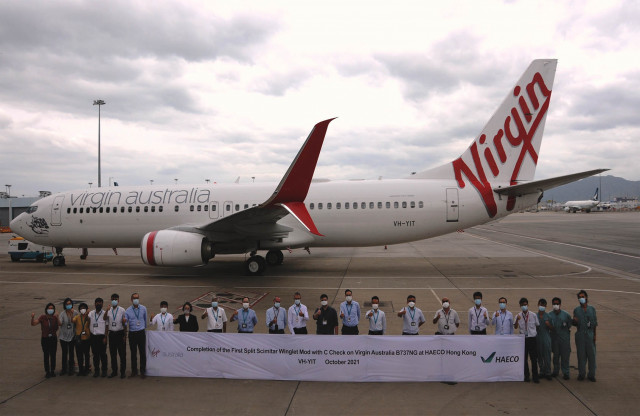 HAECO Hong Kong Completes The First Boeing 737-800 Split Scimitar ...